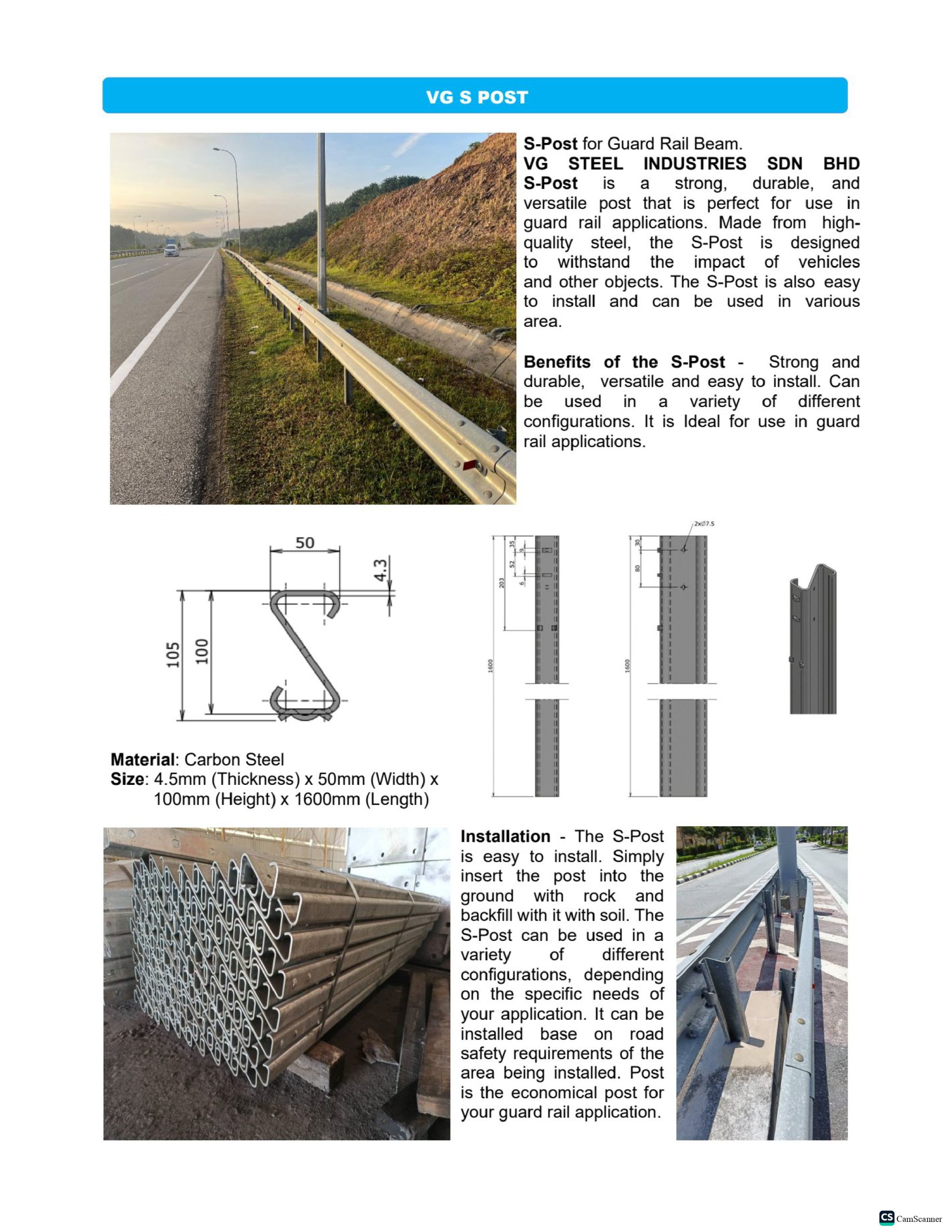 Highway Safety Guardrail Beam Manufacturer in Malaysia